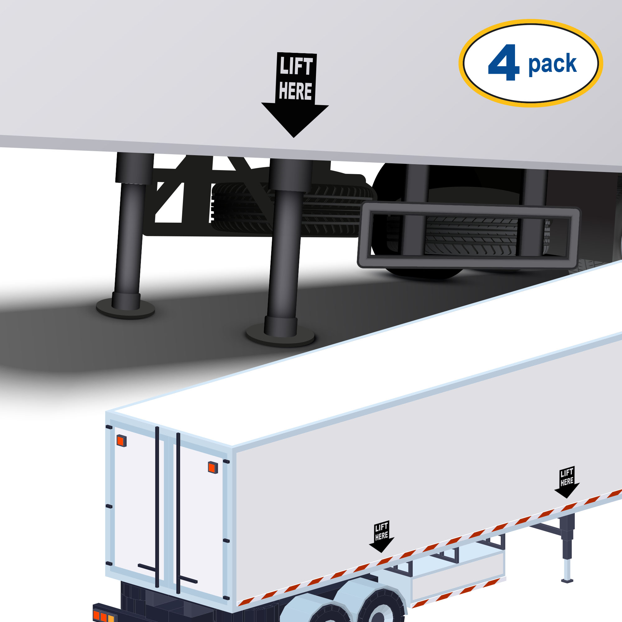 Set of 4 - Lift Here Vinyl Decal Sticker | Lift Point Sign Truck Safety ...